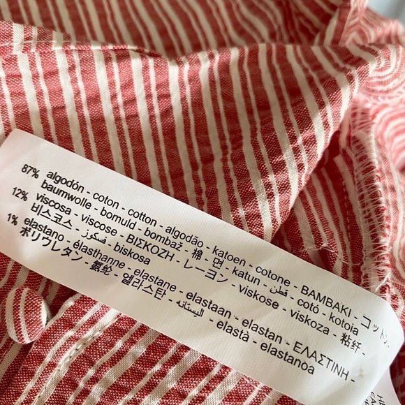 Zara | Tops | Zara Red And White Striped Ruffle Blouse | Poshmark